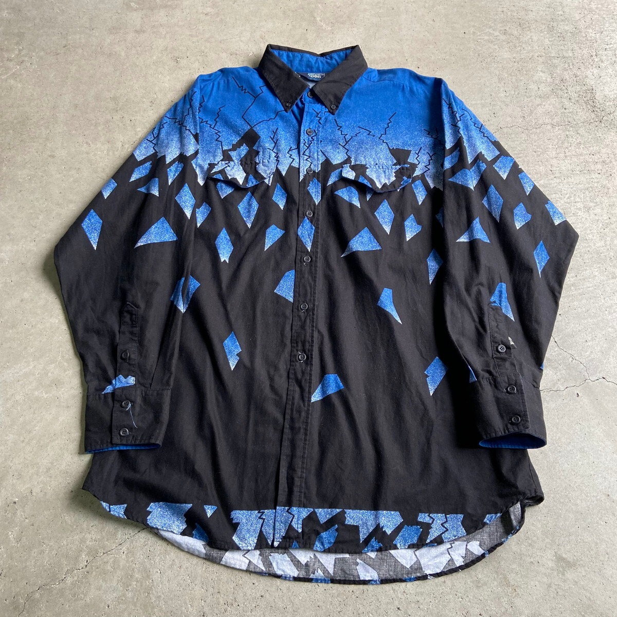 90年代 PANHANDLE SLIM 長袖 総柄クレイジーシャツ メンズXL相当 古着 総柄 ブルー【長袖シャツ】 | cave 古着屋 ...