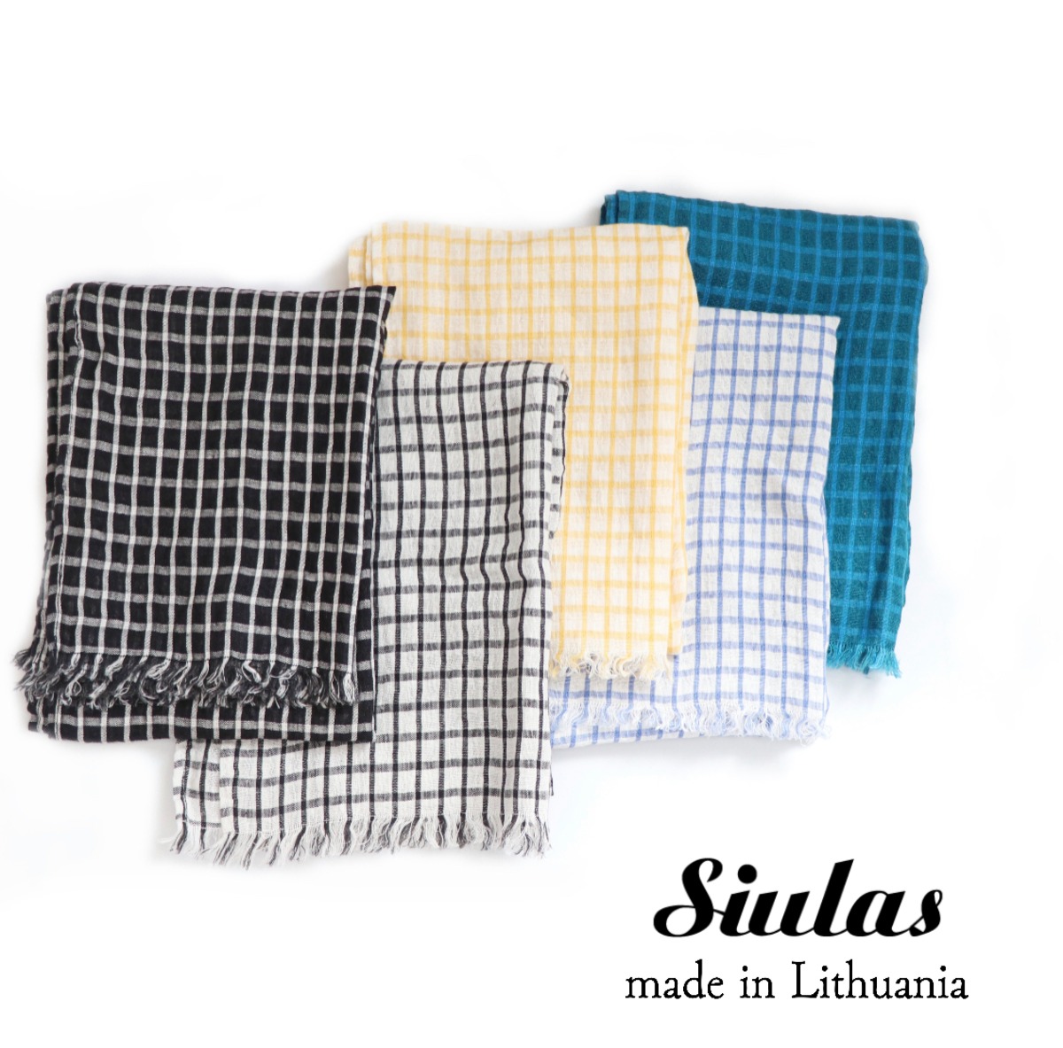 チェック柄リネンストール from Lithuania / SIULAS（シウラス） | 輸入卸・販売のvingt et un