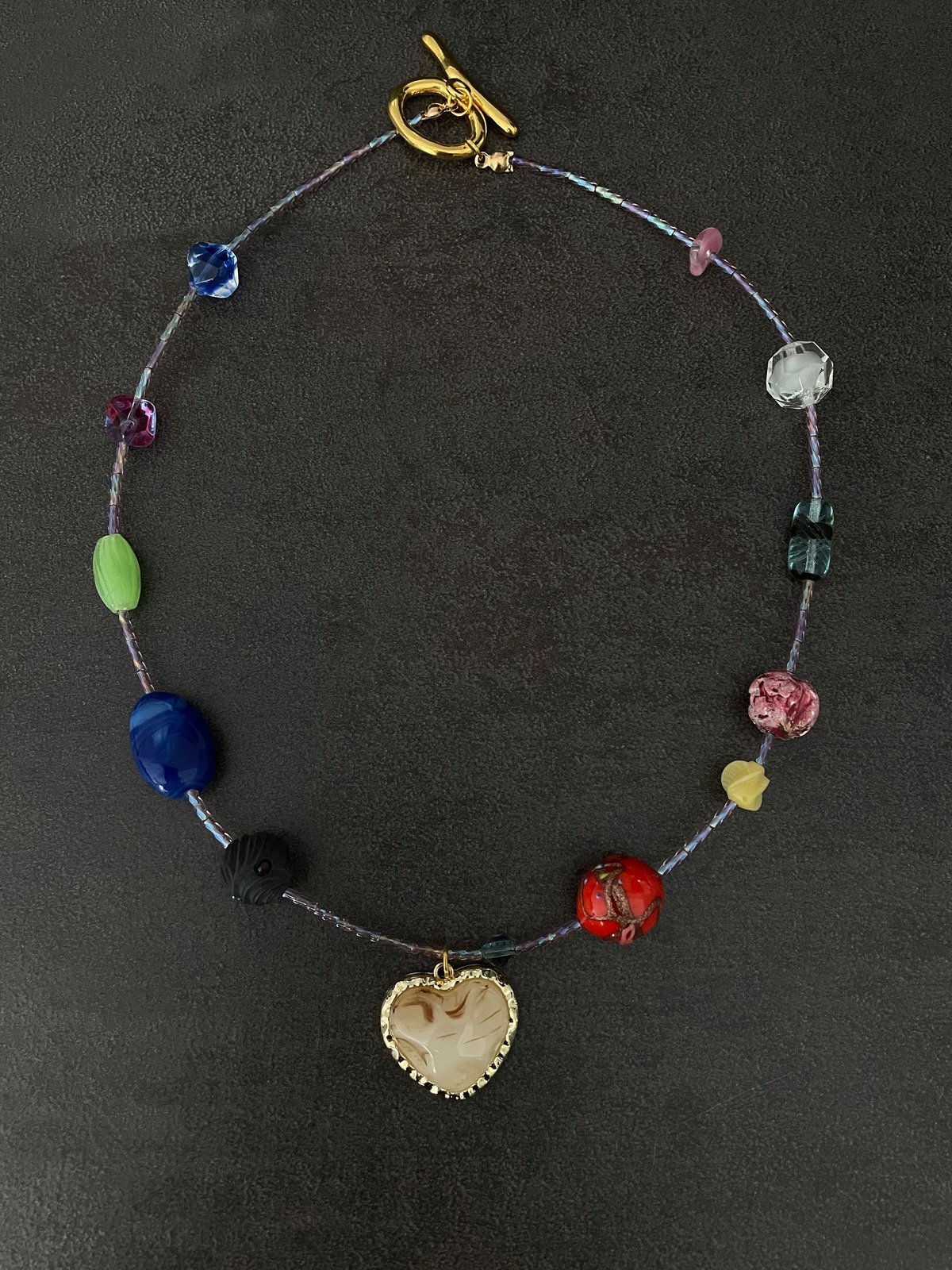 cream heart necklace | himitsu works