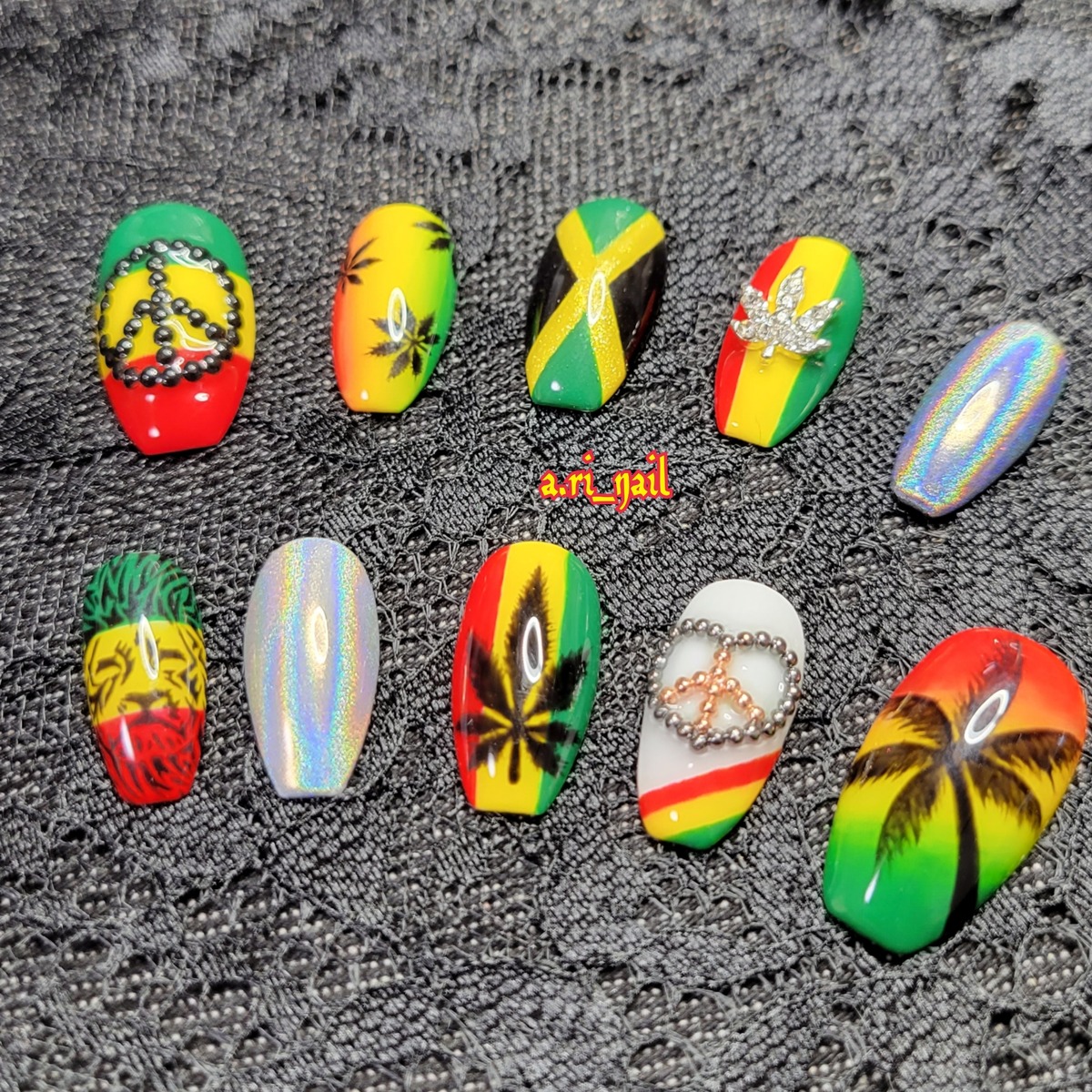 【現品・即納可】Reggaeネイル | a.ri_nail 〜ネイルチップ販売〜