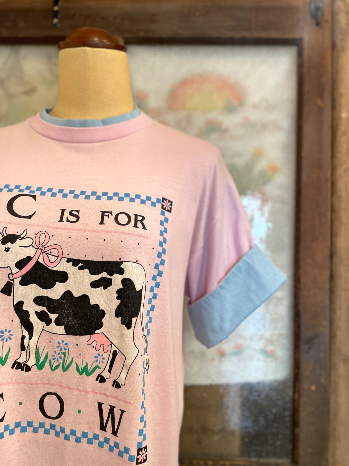 90s vintage COW T-shirt【744】 | LIBRA vintage & used clothing