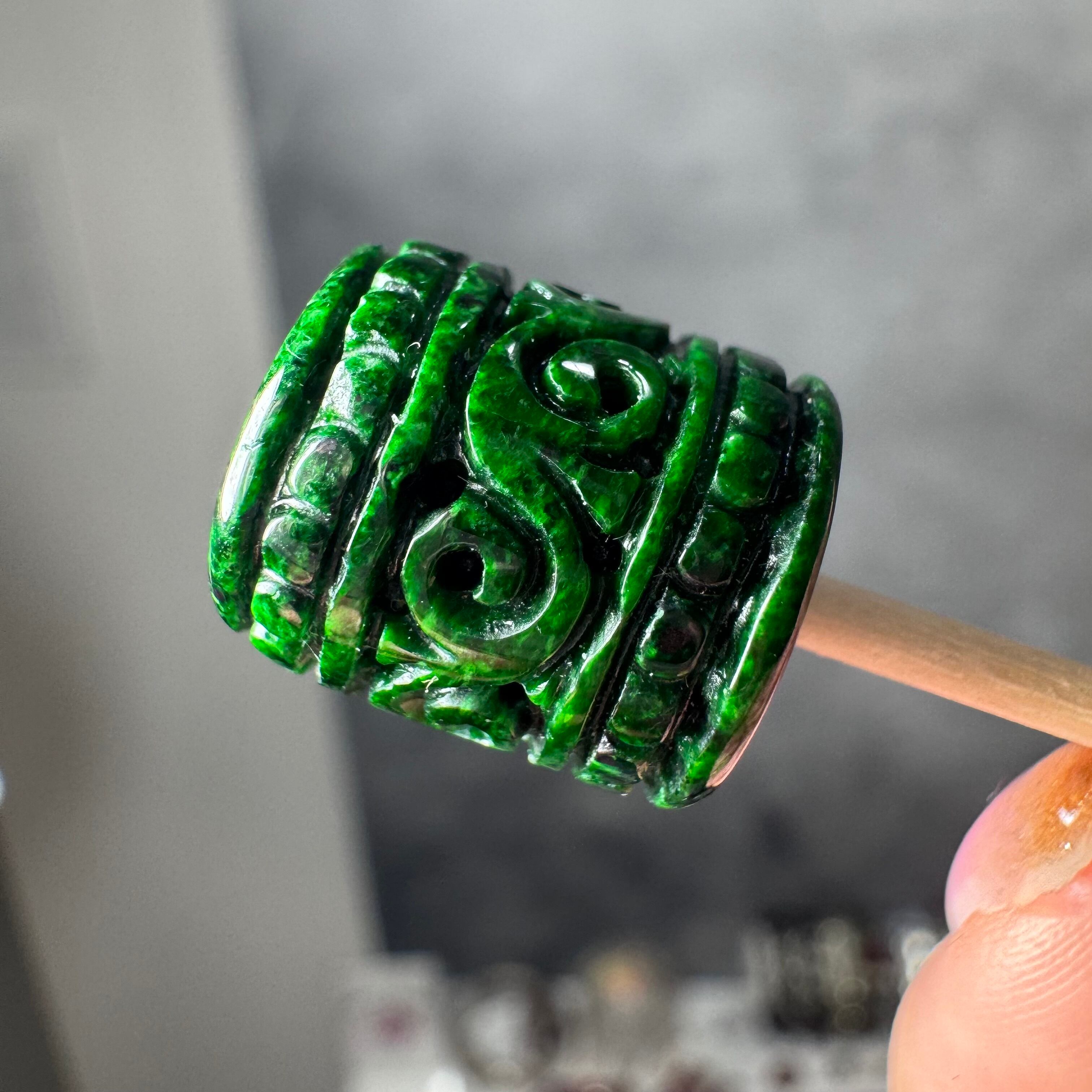 no.2 翡翠 マニ車 約13.9x12.6mm | sumiha7