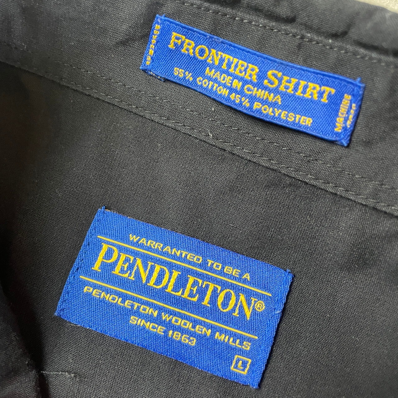 PENDLETON ペンドルトン FRONTIER SHIRT 半袖ウエスタンシャツ メンズL 古着 ブラック 黒【半袖シャツ】【FSS2308-50a】 | cave 古着屋【公式】古着通販サイト