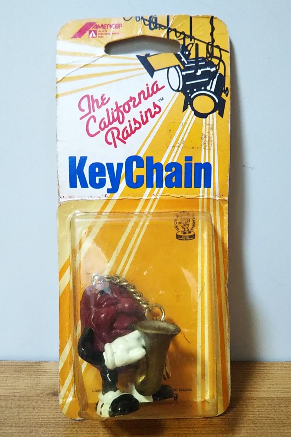 未開封 SAX PLAYER CALIFORNIA RAISINS PVC FIGURE KEYCHAIN サックス奏者 カリフォルニア ...