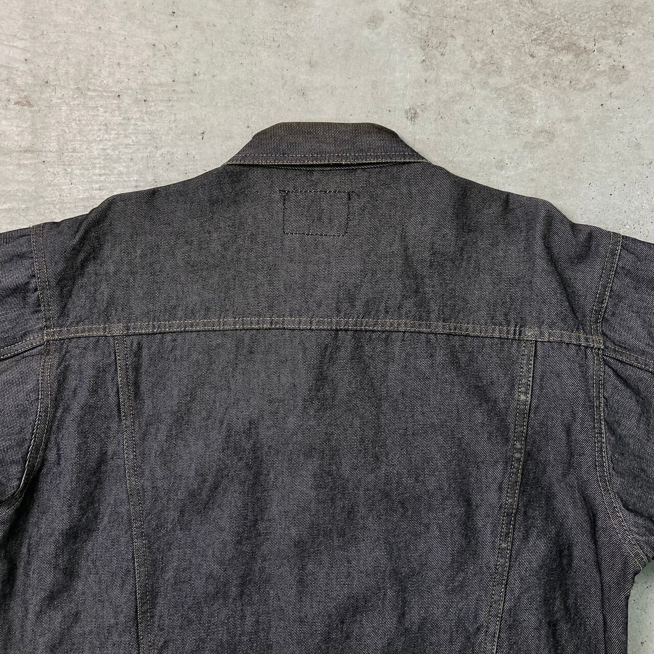 DYNAM JEANS ブラックデニムジャケット グレーデニム メンズXL相当 古着 ユーロ ヴィンテージ VINTAGE【デニムジャケット ...