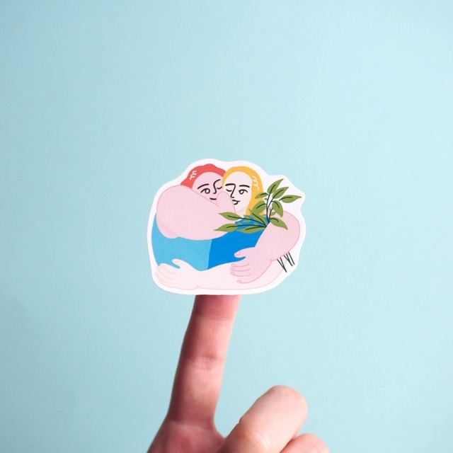“NON STOP HUG YOU” Sticker | doodle mood