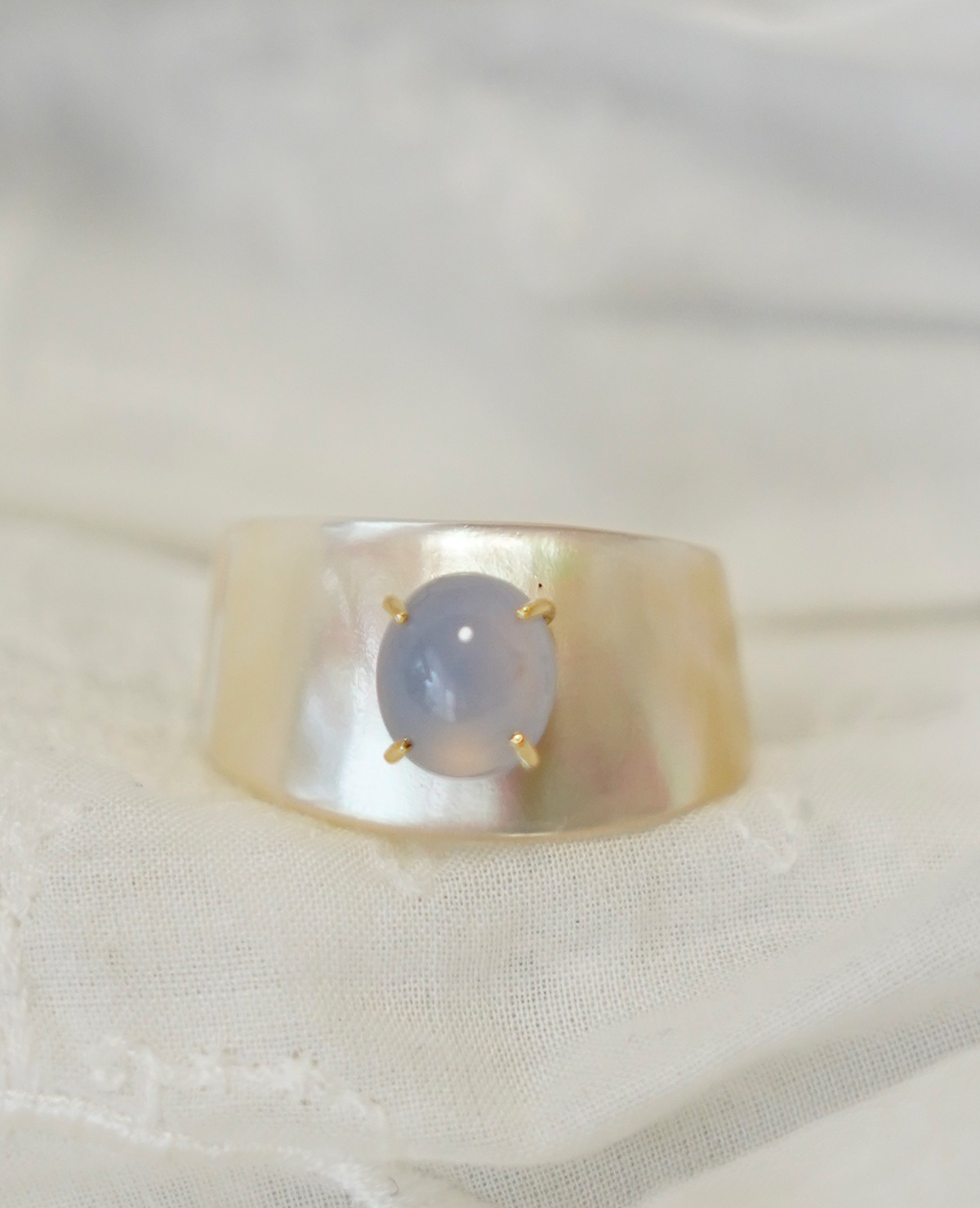 （K18）Thalatta Ring(Blue chalcedony) | Thalatta