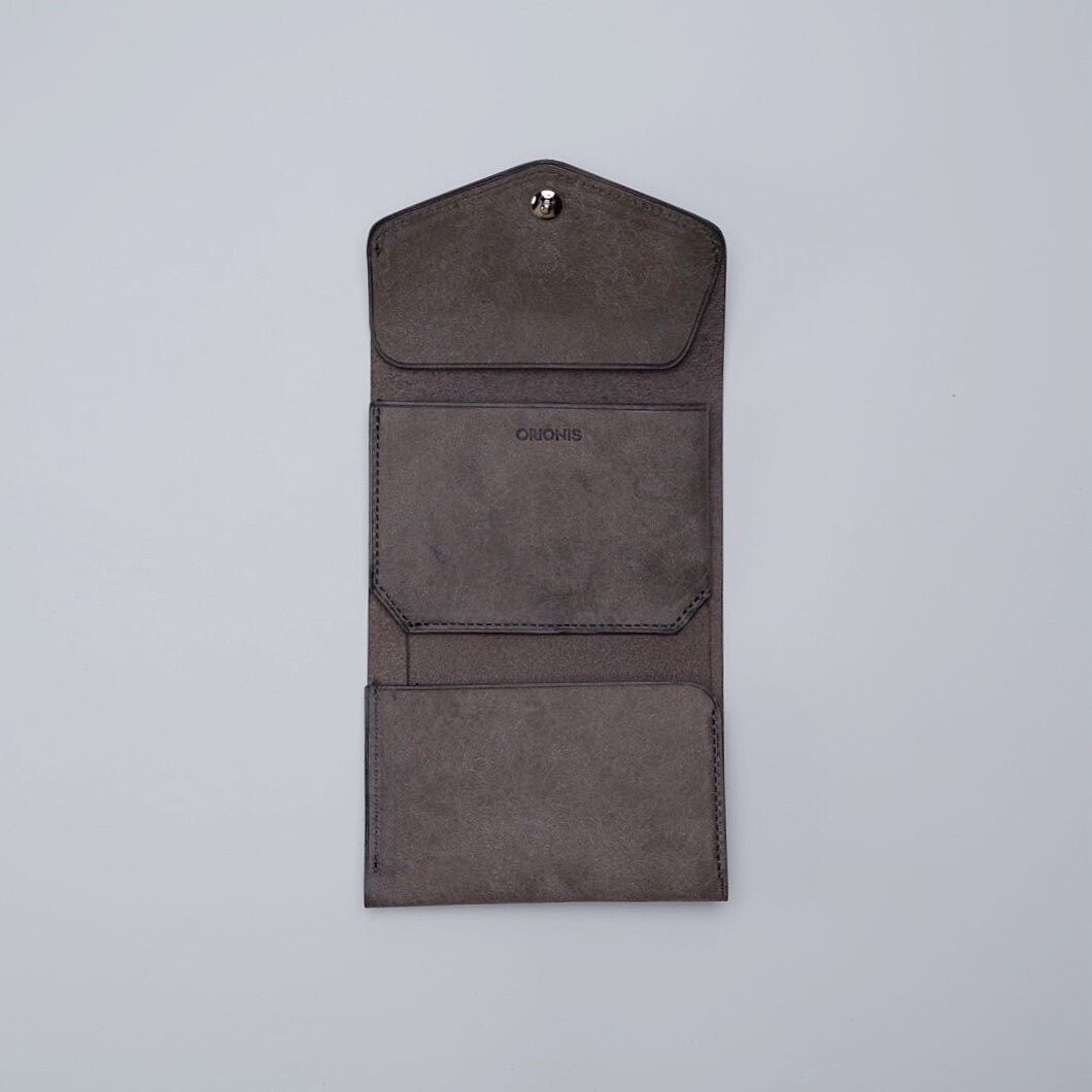 Compact Trifold Wallet MARGOT gray | ORIONIS