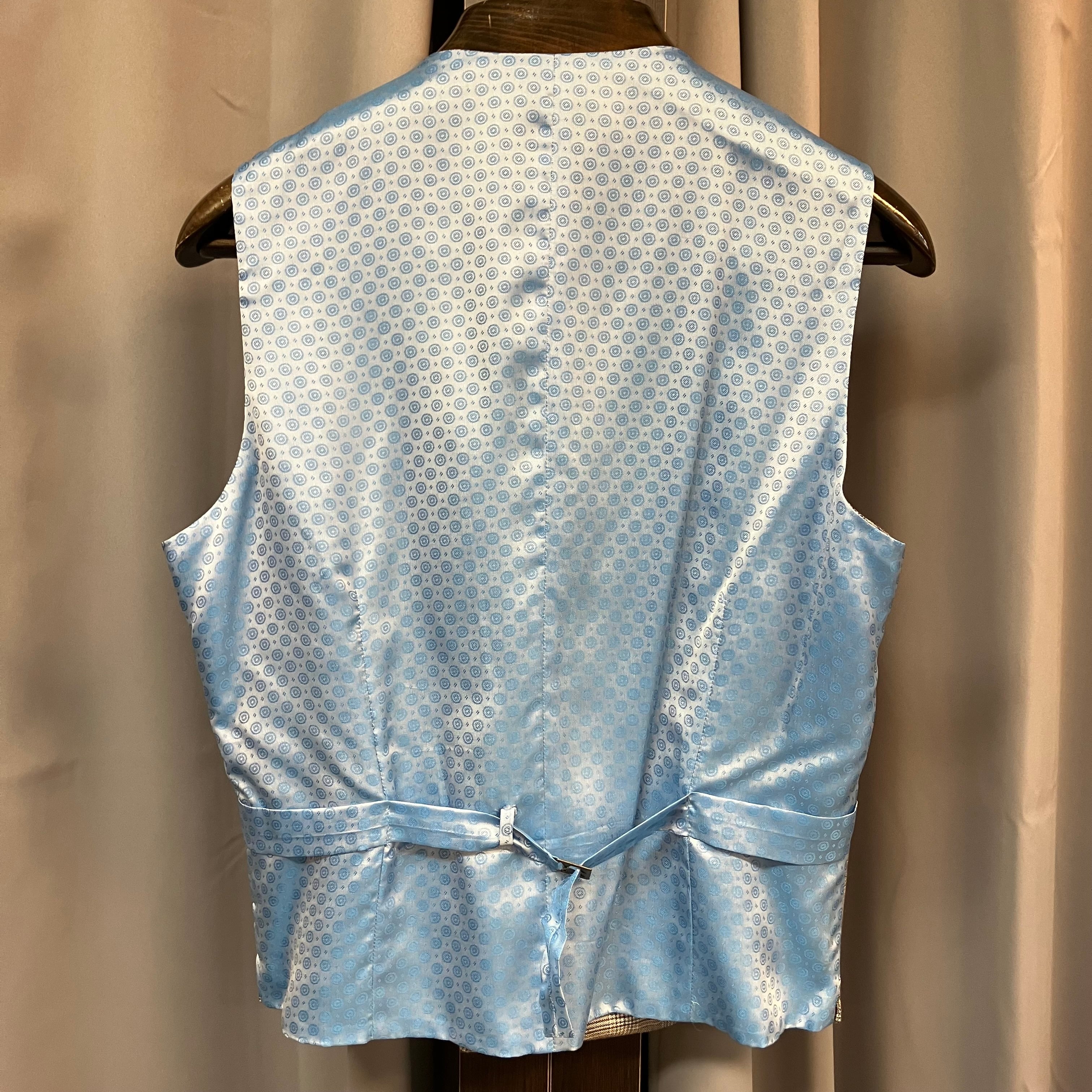 ISAIA WOOL/SILK DOUBLE CHECK VEST 44 | safarionline