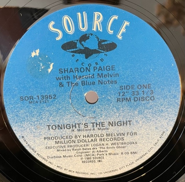 SHARON PAIGE with HAROLD MELVIN "TONIGHT'S THE NIGHT" 12" | EAD RECORD