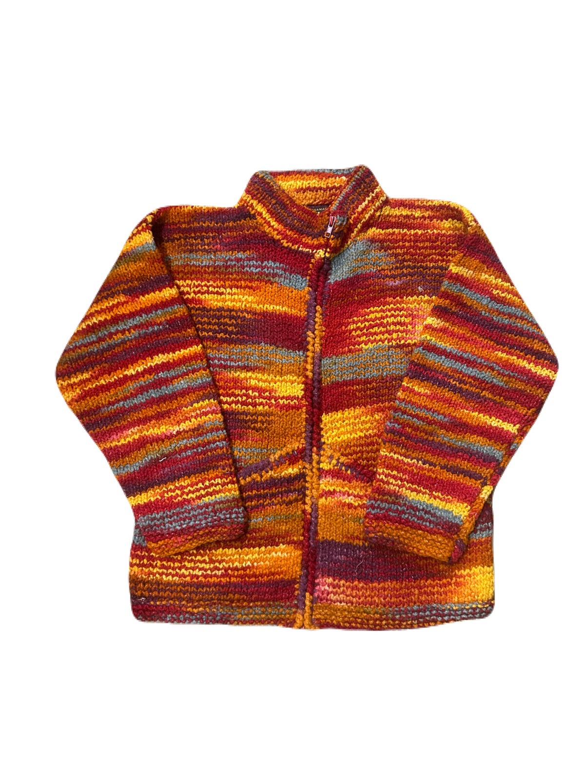 Ecuador hand knit Rainbow zip jacket | room108
