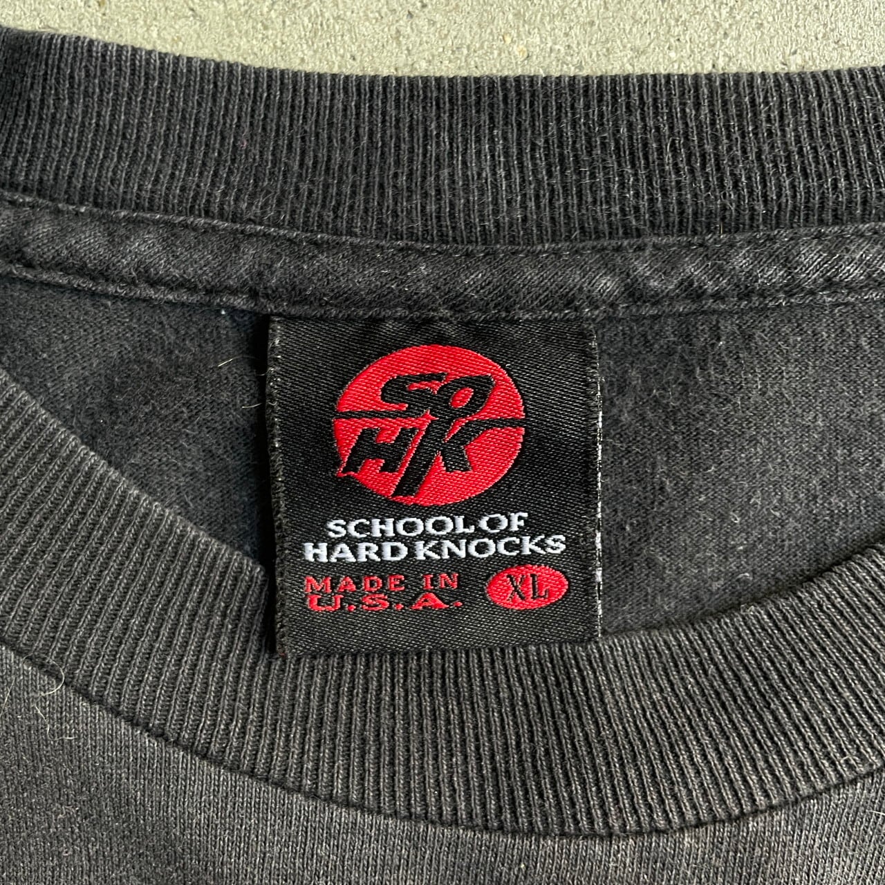 90年代 USA製 SOHK SCHOOL OF HARD KNOCKS HIP-HOP B-BOY キャラクタープリントTシャツ メンズXL ...