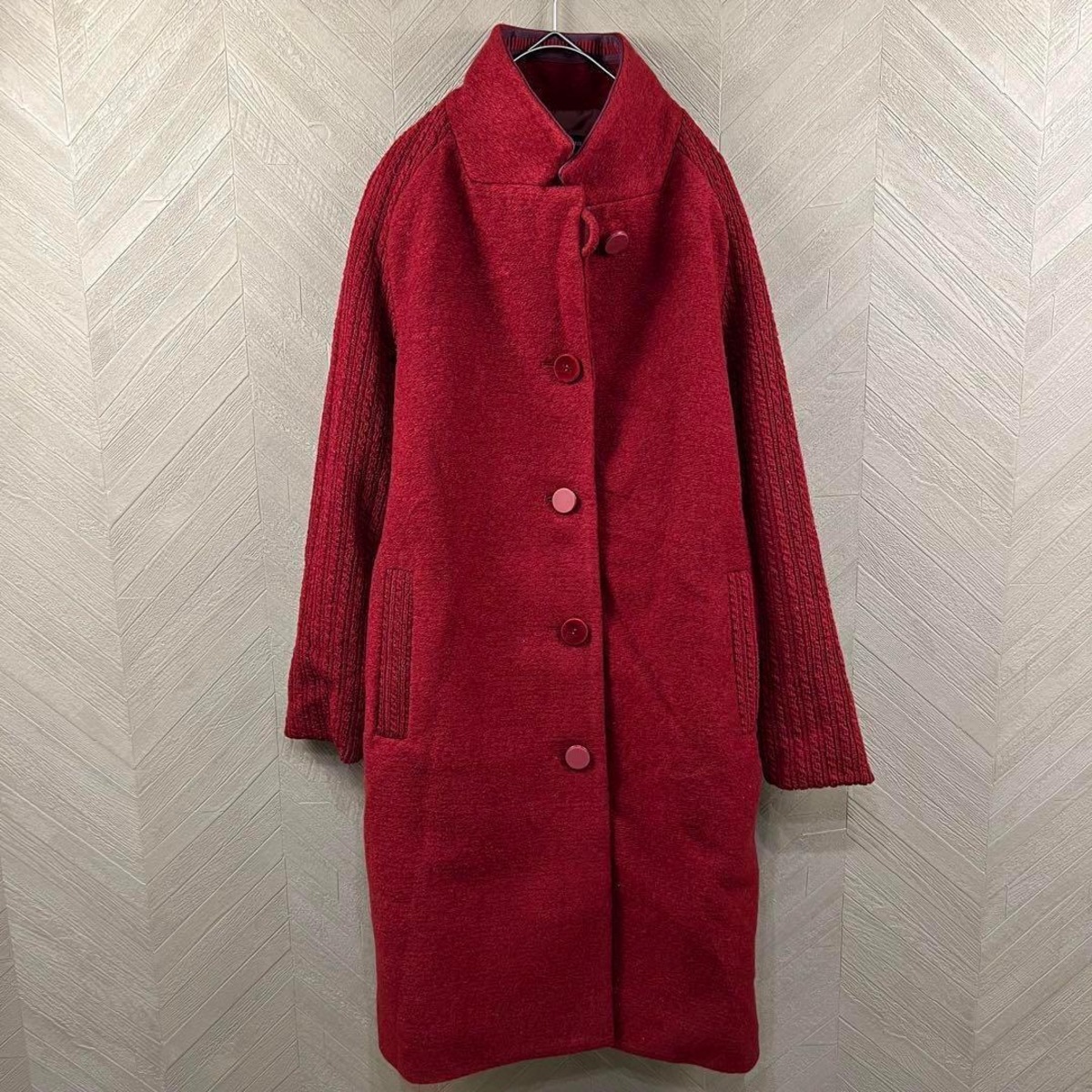 希少 espace de calma エスパス アウター ロングコート レッド | アパレルVESTI