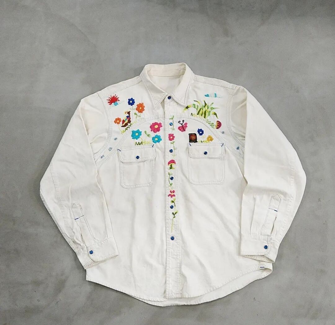 Hand embroidered shirt store