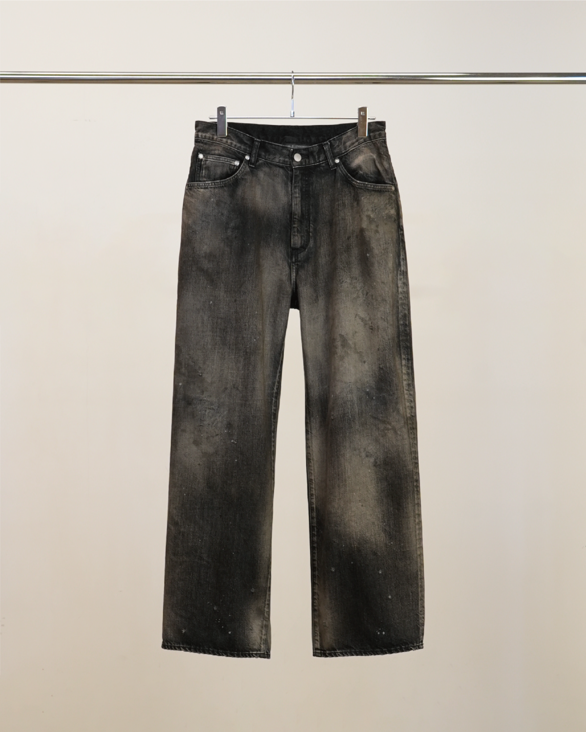 ANCELLM / AGING MIDDLE STRAIGHT 5P DENIM PANTS (BLACK) | THE MODERN AGE