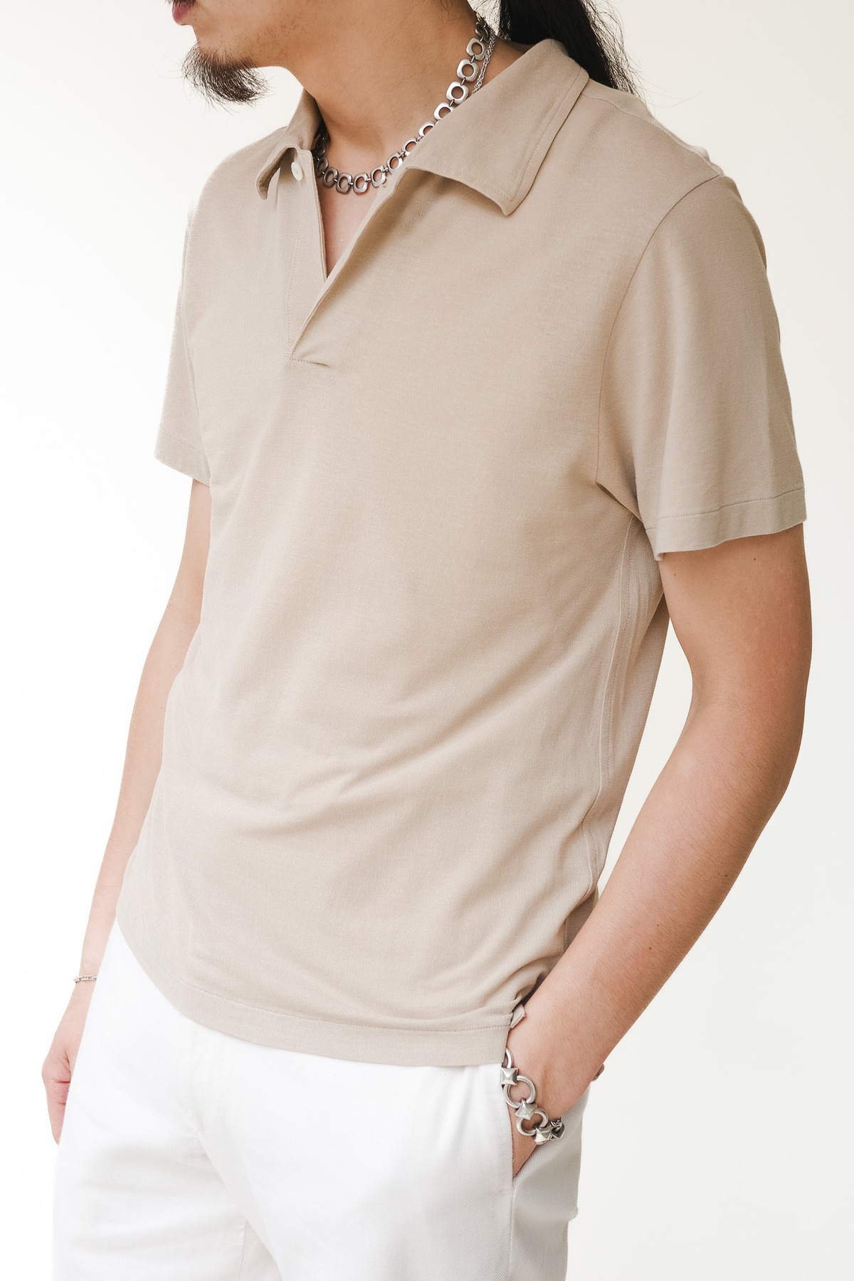 [Early 00's] "Hermès" Cotton Knit Italian Collar Skipper Pollo ...