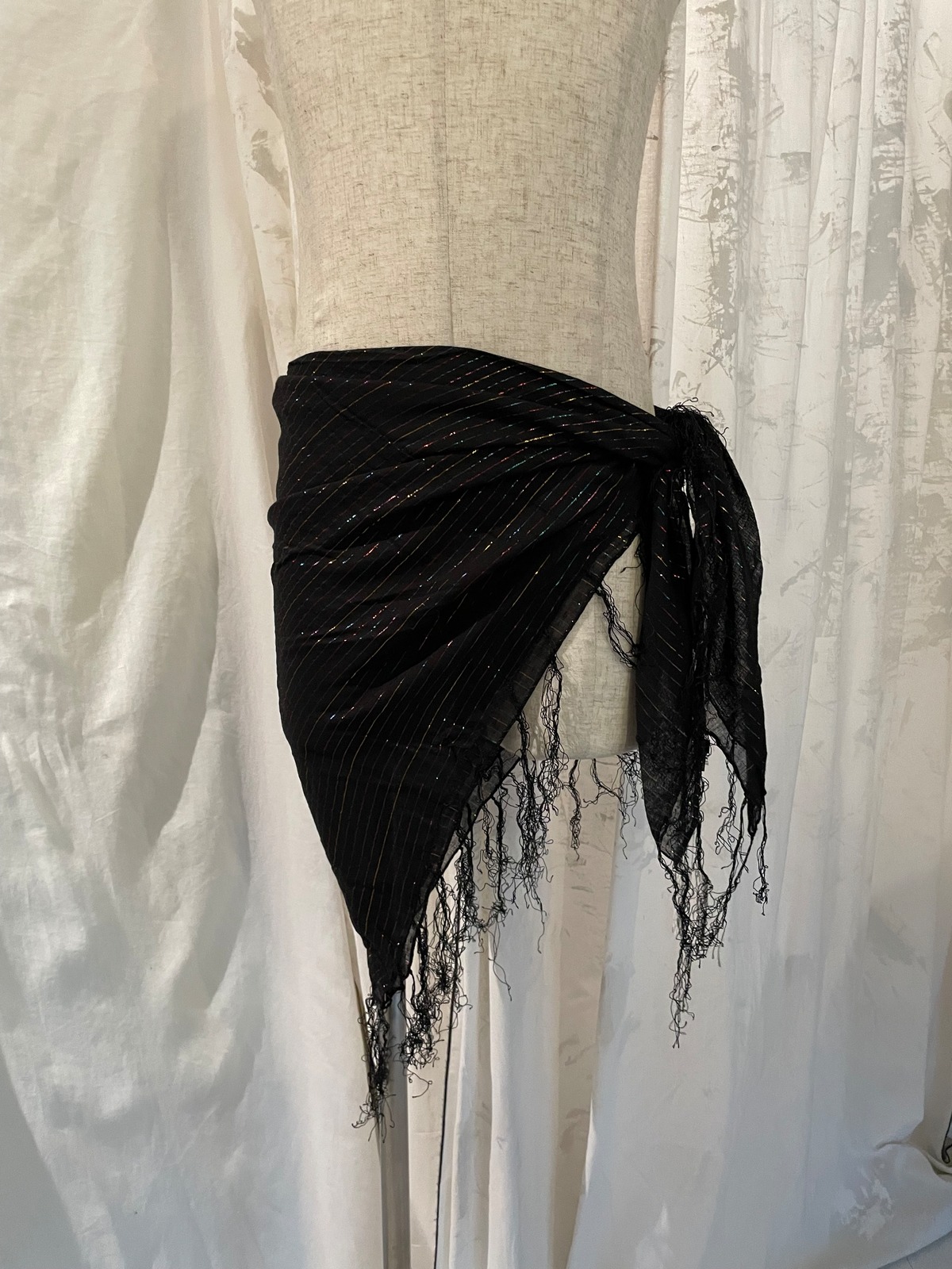 Rainbow Glitter Striped Large Scarf | Queens