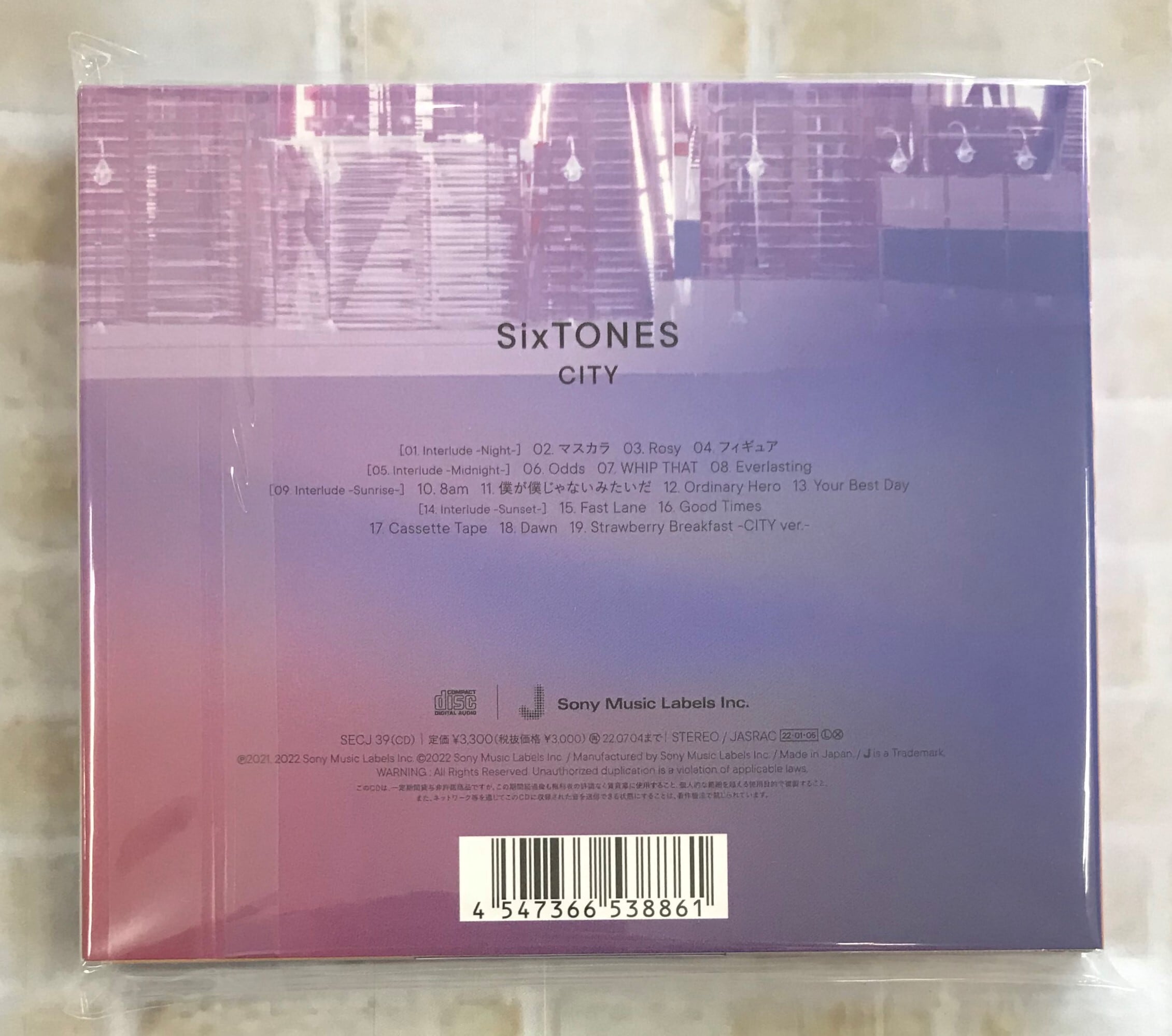 SixTONES／CITY（通常盤）