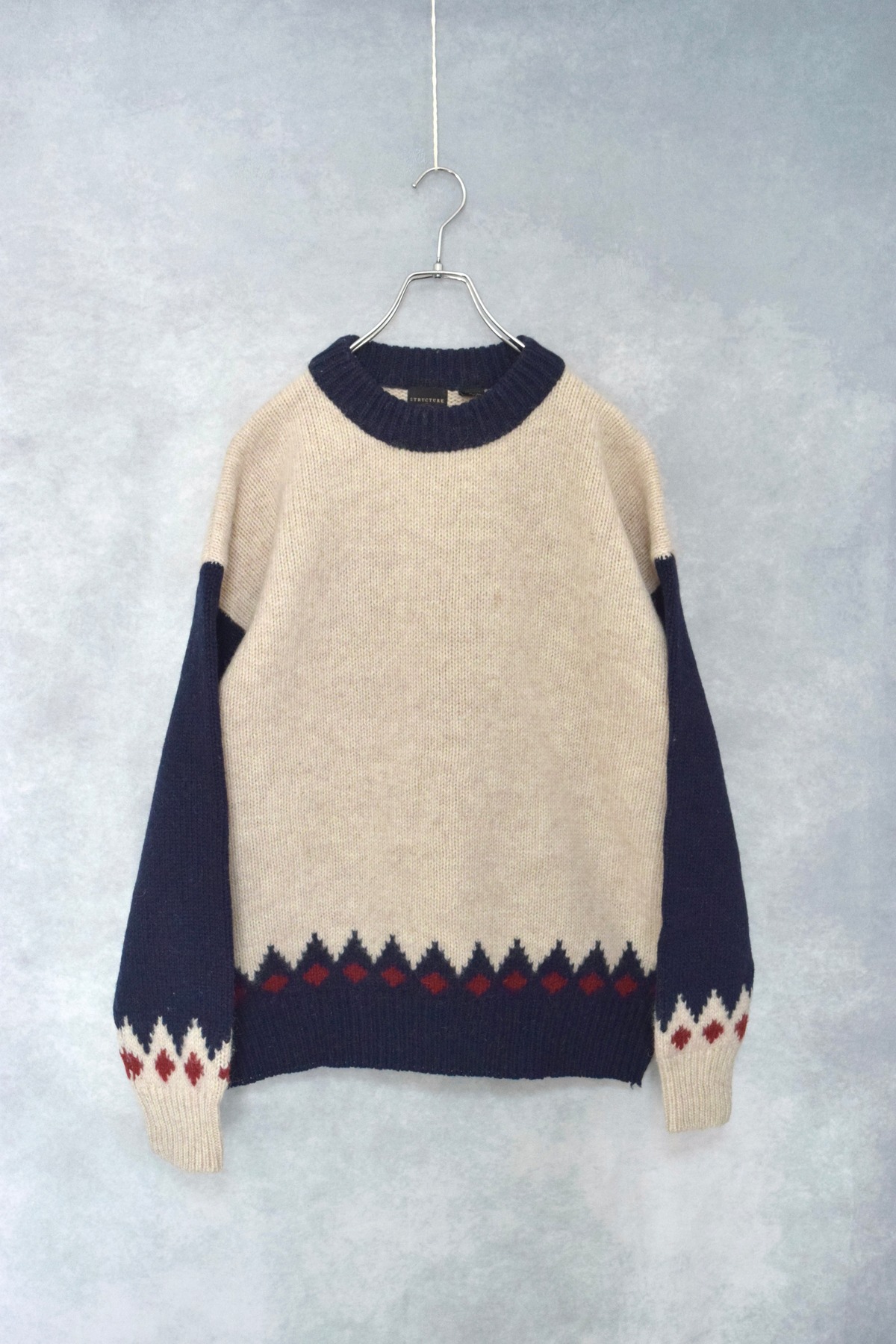old " structure " shetland wool knit / size L | " YEAH " used clothing ...