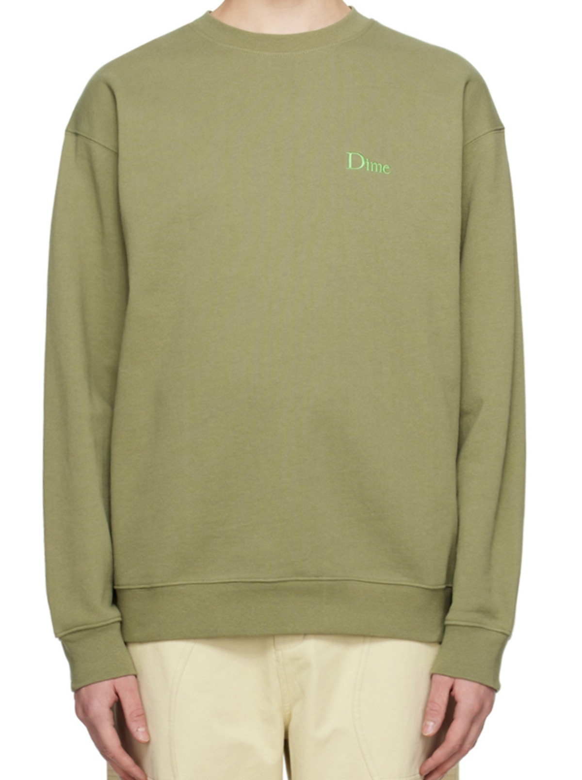 Dime Skateboard Classic Small Logo Crewneck / ARMY GREEN ...