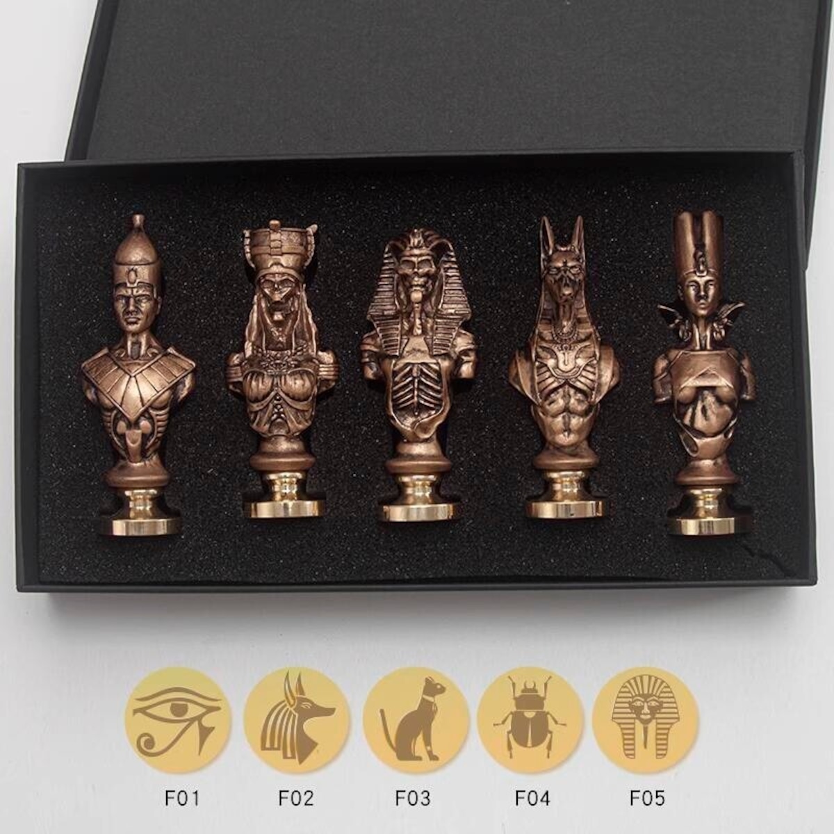5set Engraved head ancient egyptian creative figure【m1099】 | craft.meow ...