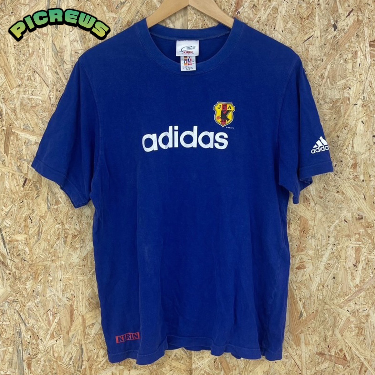adidas アディダス KIRIN Tシャツ サッカー ユニフォーム 半袖 青 Lサイズ 古着 ヴィンテージ | PICREWS