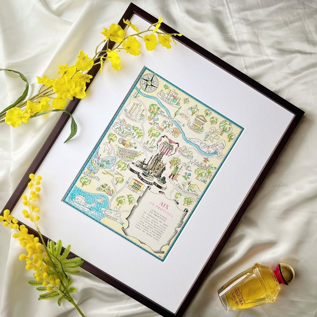 ＜1947 広告＞Provance プロバンス ポスター ヴィンテージ アートポスター フレーム付き インテリア モダン おしゃれ かわいい ...