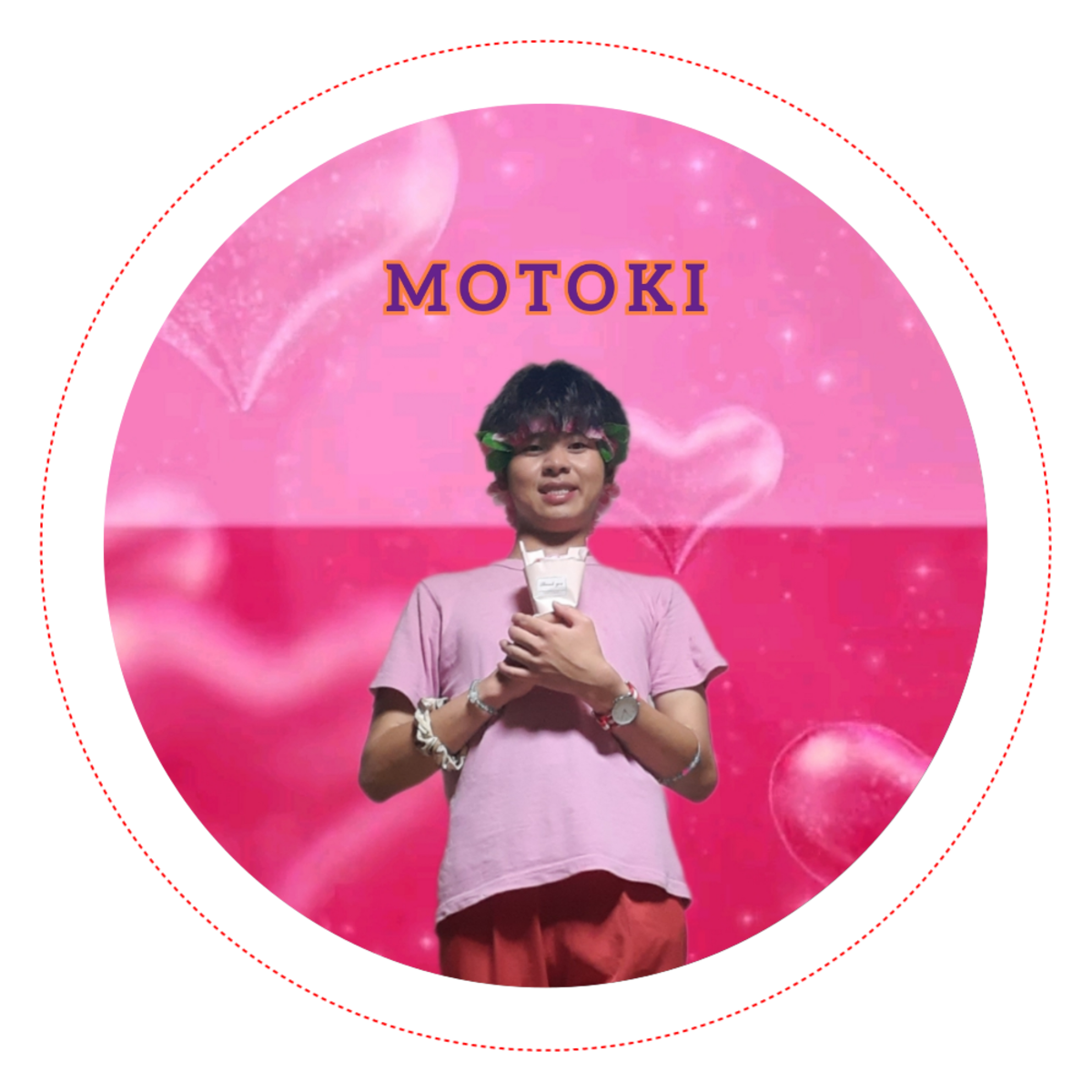 MOTOKIの缶バッジ (ピンクと赤) | MOTOKIオフィシャルショップ