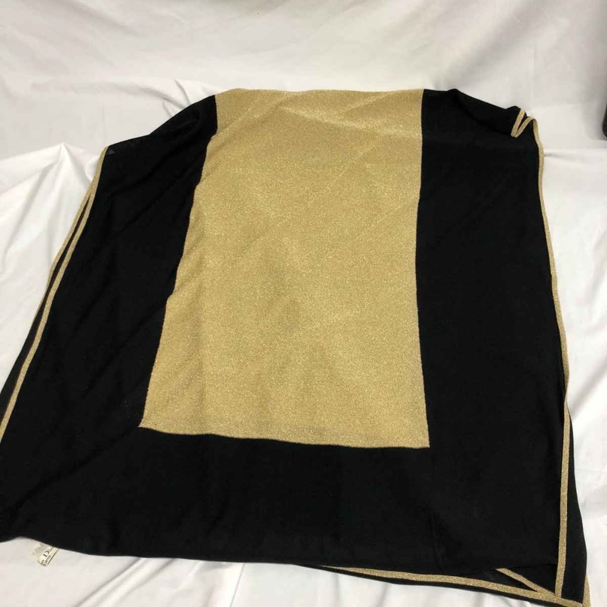 Christian Dior ディオール スカーフ ストール ブラック ゴールド | Mallet of Luck