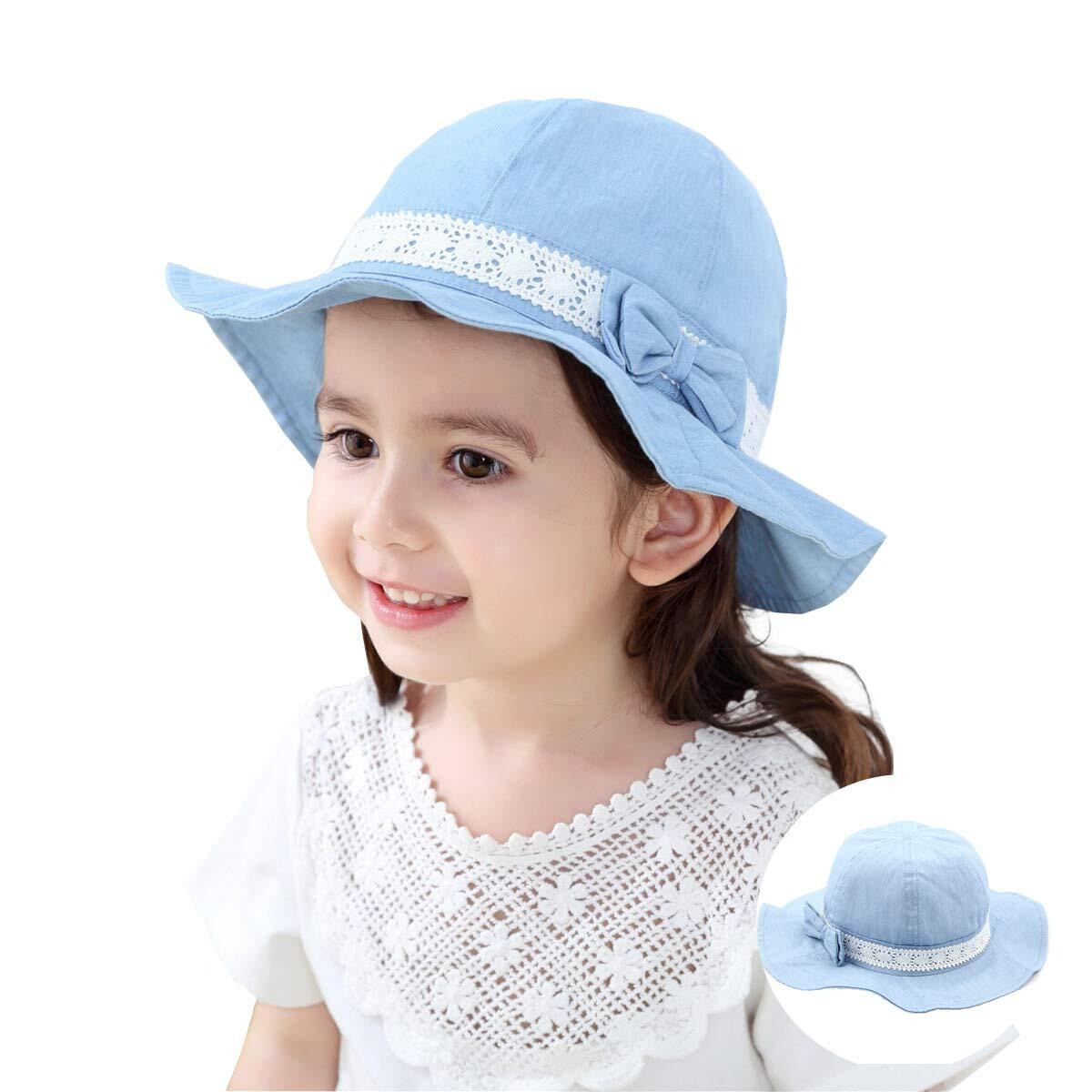 【特価セール】[LeafIn] ベビー 帽子 キッズ ハット 女の子 つば広い UVcut 綿クロッシェ 紐付き サファリハット チューリップ ...