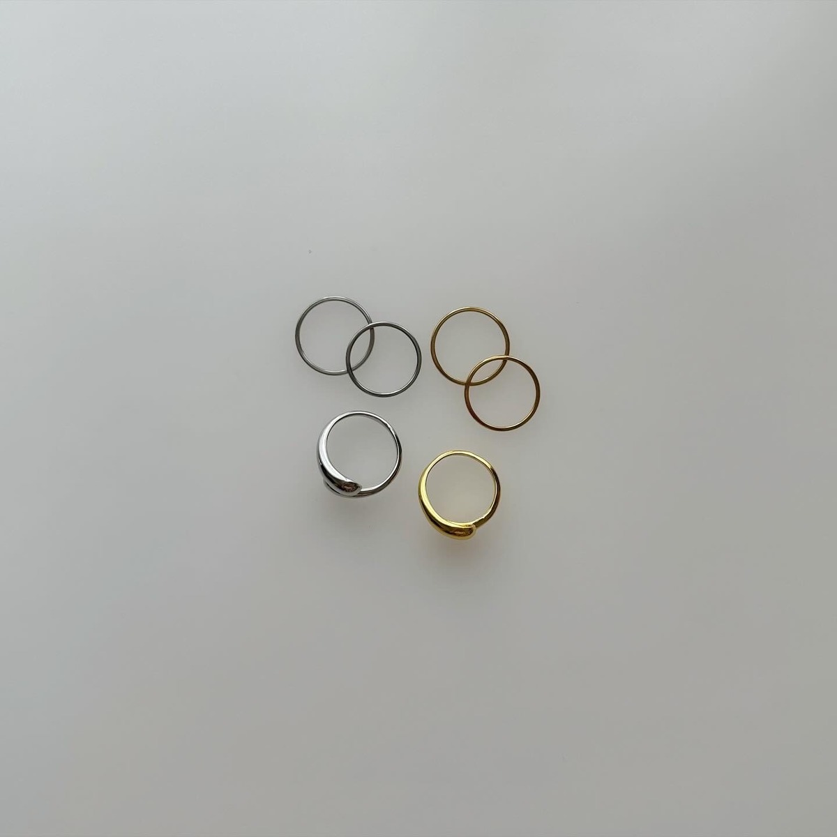 3pieces stainless rings | iamnao