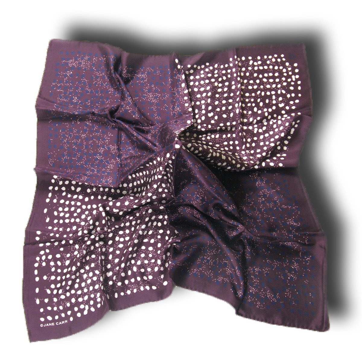 JANE CARR ／ ジェーンカー シルク 大判 スカーフ イタリア製 ドット柄 水玉模様 ポルカドット ジェーン カー ...