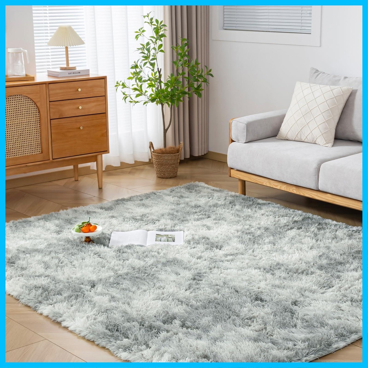 【特価セール】Keusnix ラグ カーペット ラグマット ふわふわ シャギーラグ 185x185cm 絨毯 滑り止め付 洗える 肌触り優しい 防ダニ 抗菌 防臭 オールシーズン快適に使用 床 ...