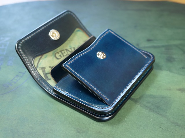 New type coincase / Horween shell cordovan Intense blue | robusta