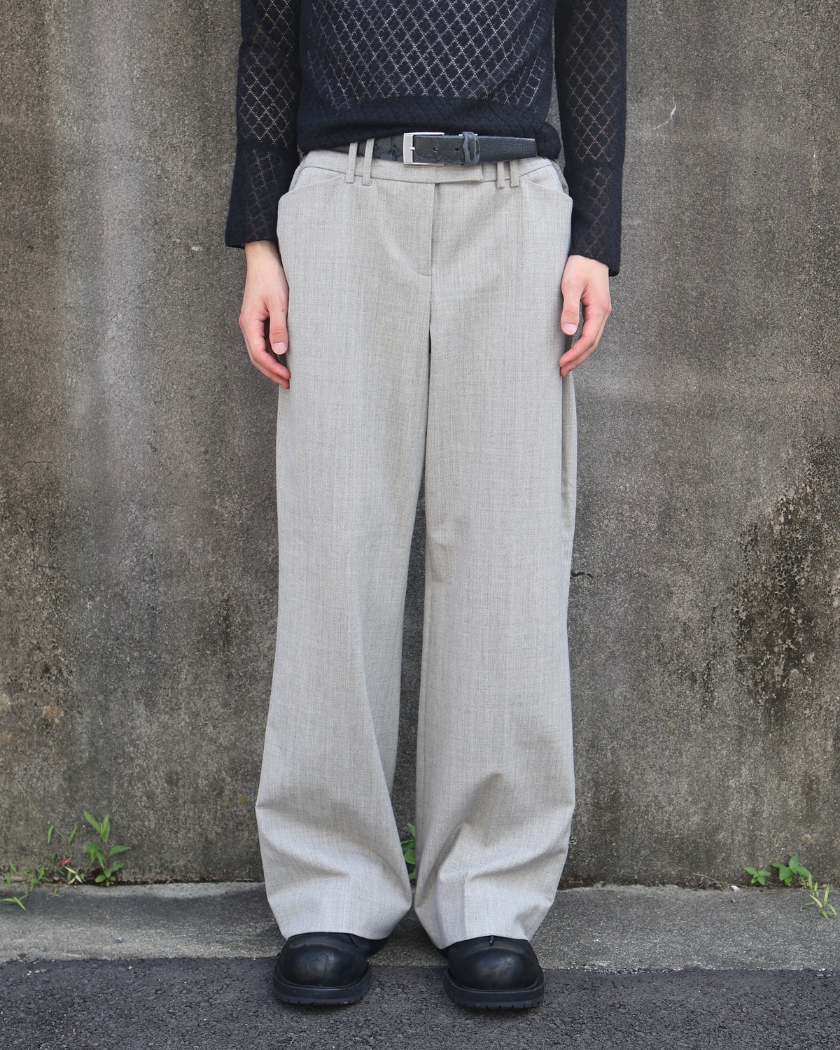 High-rise wide straight slacks | blendmarket
