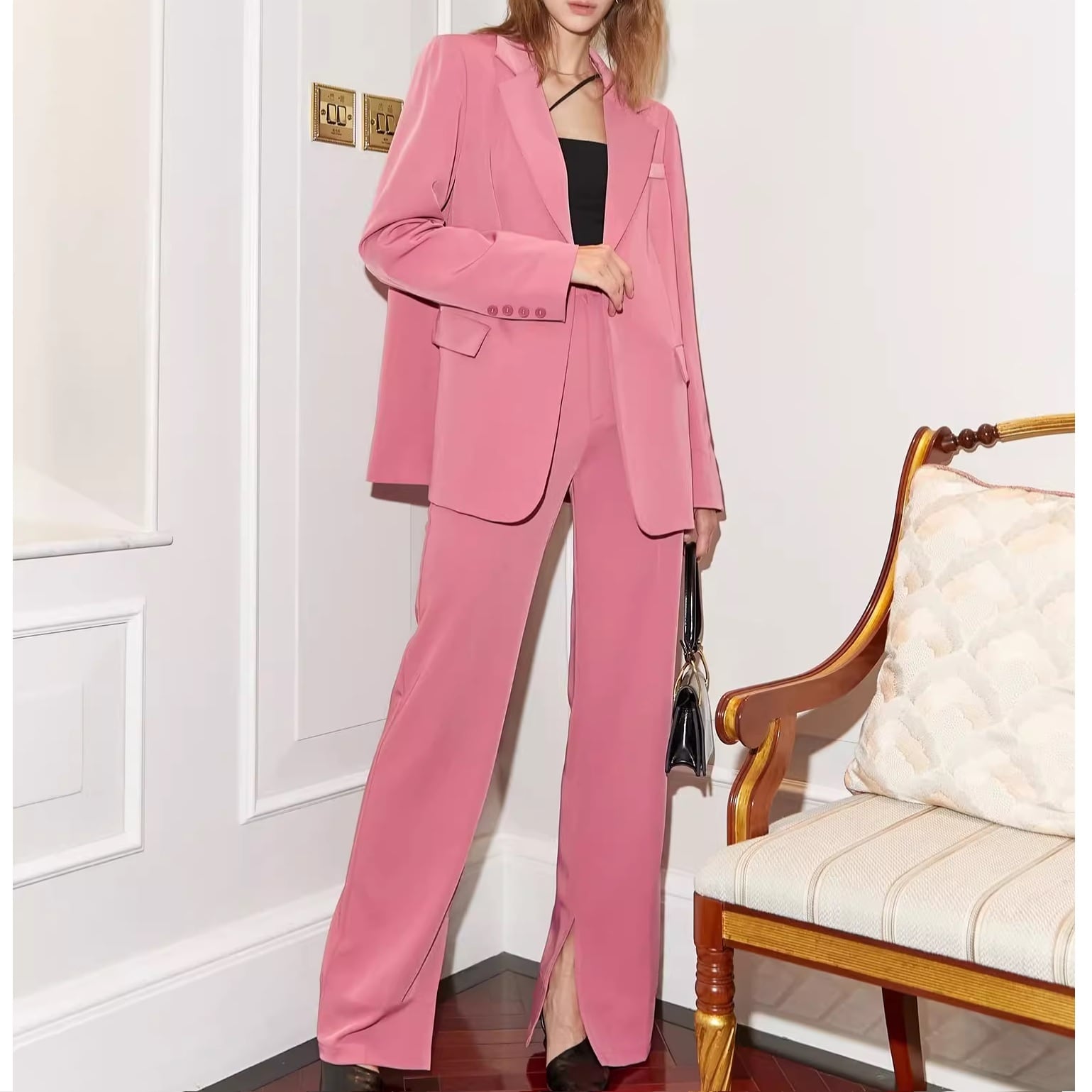 pink jacket&pants suit set 〈jp10828〉 | Pay ID