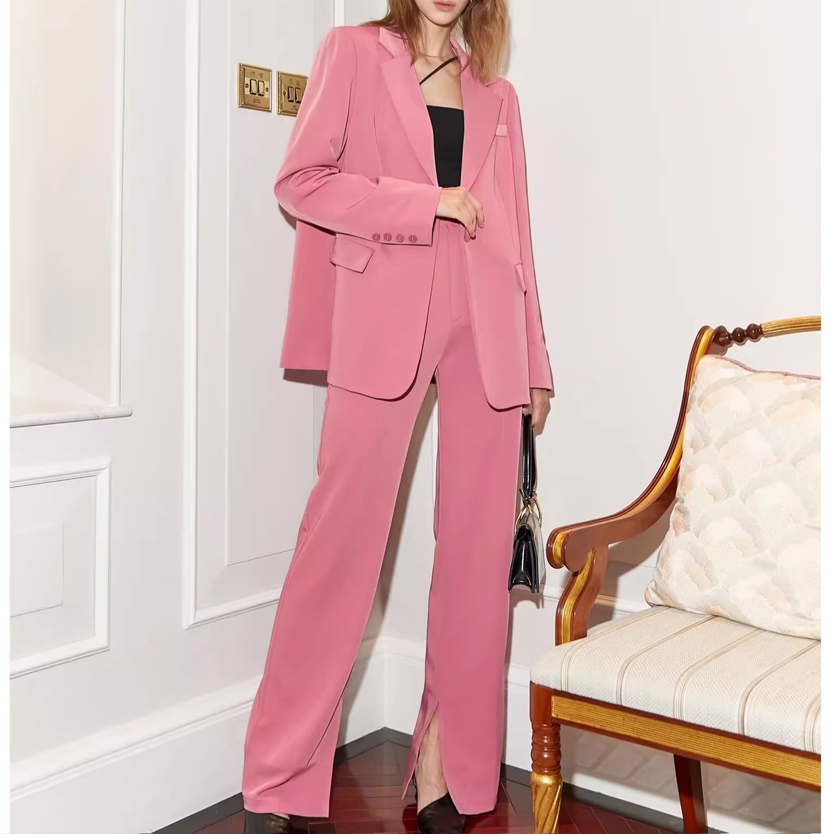 pink jacket&pants suit set 〈jp10828〉 | pluscolor