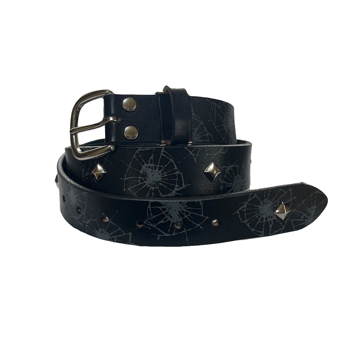 LW SPIDER STUDS LEADER BELT (Black) | LittleWillow