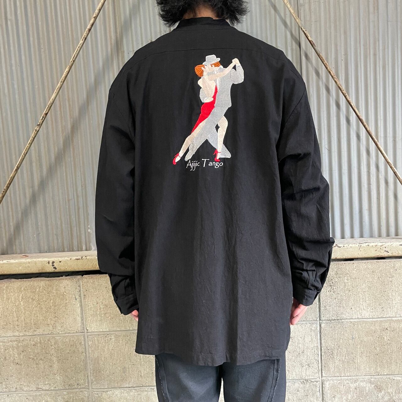 Fiaga Ajijic バック刺繍 長袖 バンドカラーシャツ メンズXL相当 古着 スタンドカラー 【長袖シャツ】 | cave 古着屋 ...