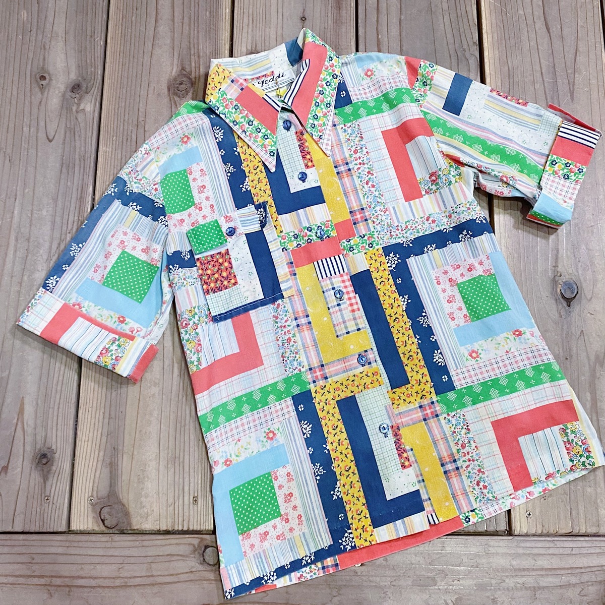 70s patchwork printed shirt | LEMON
