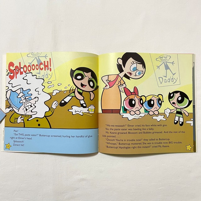 THE POWERPUFF GIRLS "PASTE MAKES WASTE" パワーパフガールズ 中古洋書絵本 2000年 カートゥーン ...