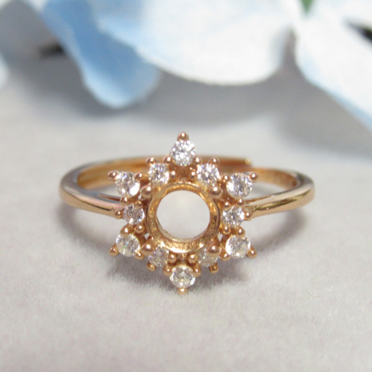 5㎜ スノーフレークCZ S925 リング台 PG | rue Sepia