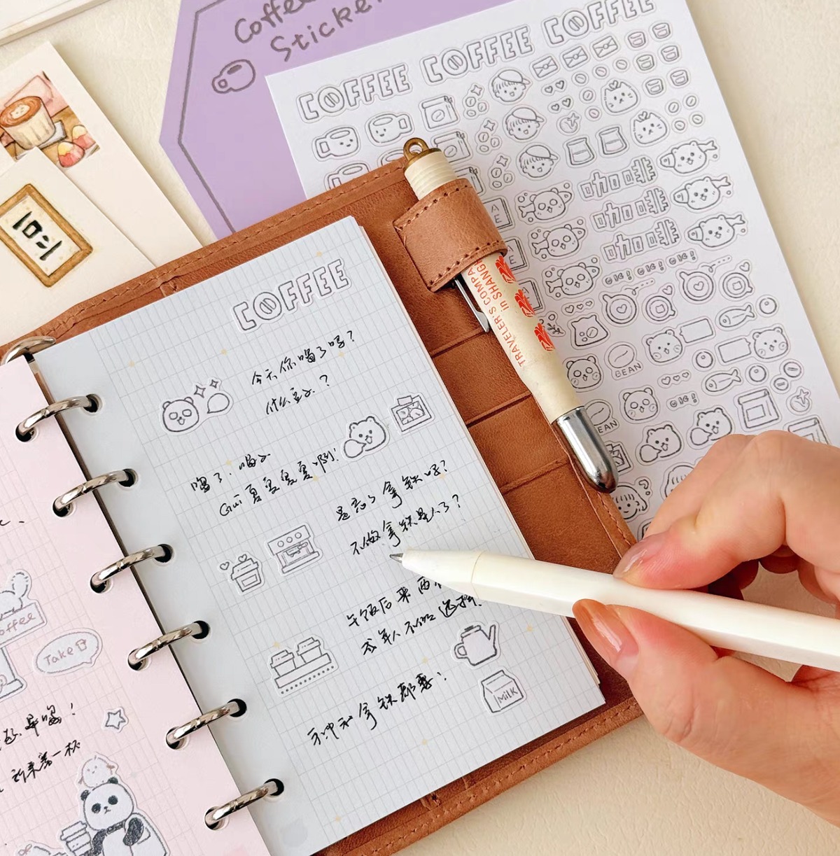 新作☆ EE207｜EverEin【Coffee Tips - 咖啡小事】塗り絵 シートシール | cherish365_zakka