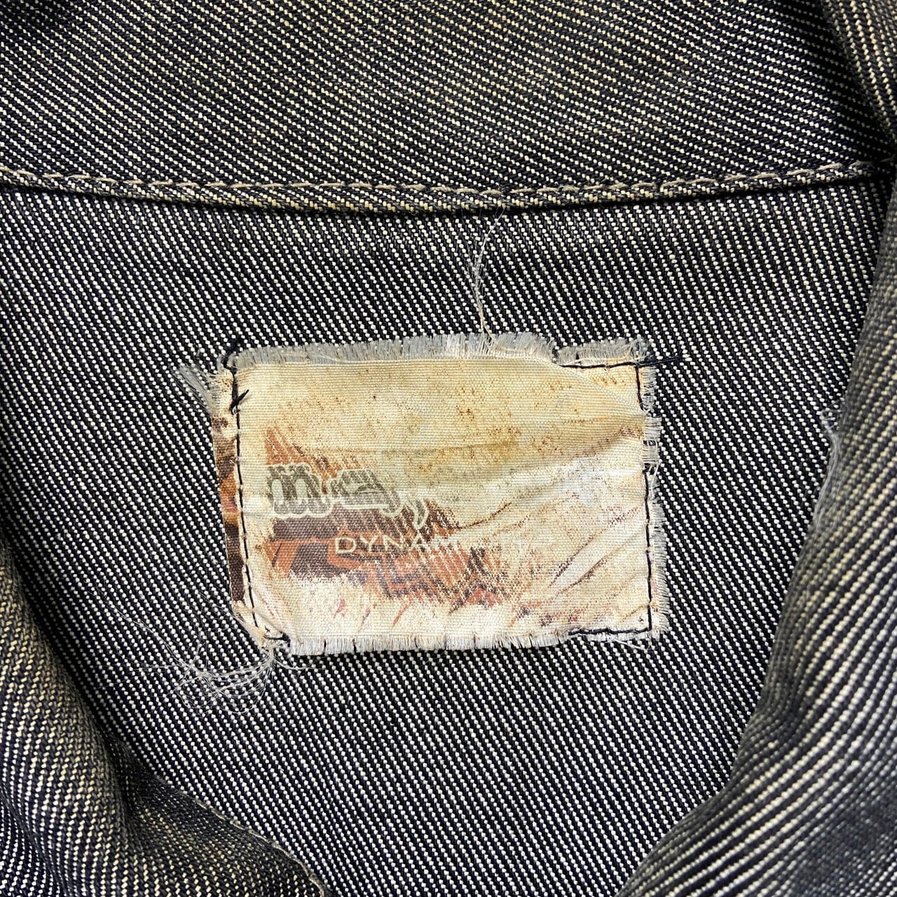 DYNAM JEANS ブラックデニムジャケット グレーデニム メンズXL相当 古着 ユーロ ヴィンテージ VINTAGE【デニムジャケット ...