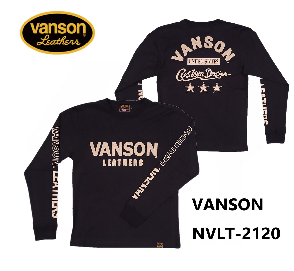 VANSON 天竺ロゴロンT NVLT-2120 | Backflow
