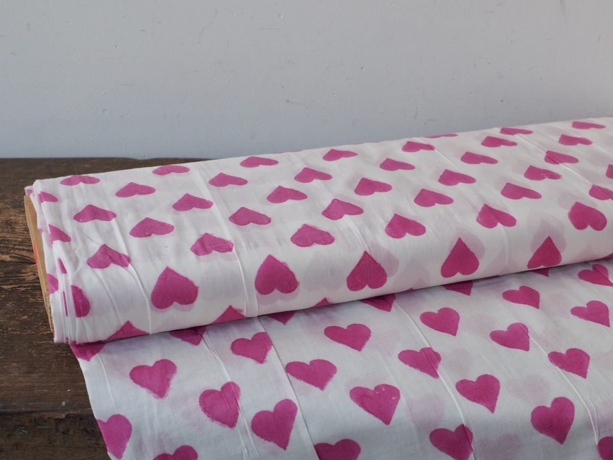 block print fabric c92 pink | chahat online store