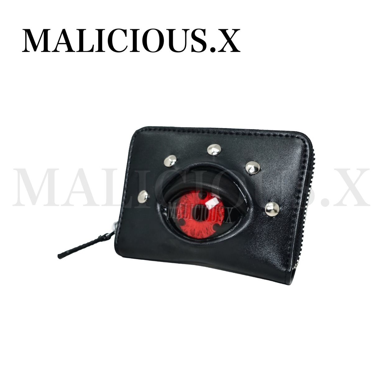 Devil ghost folding zip card & coin case/ red | MALICIOUS.X