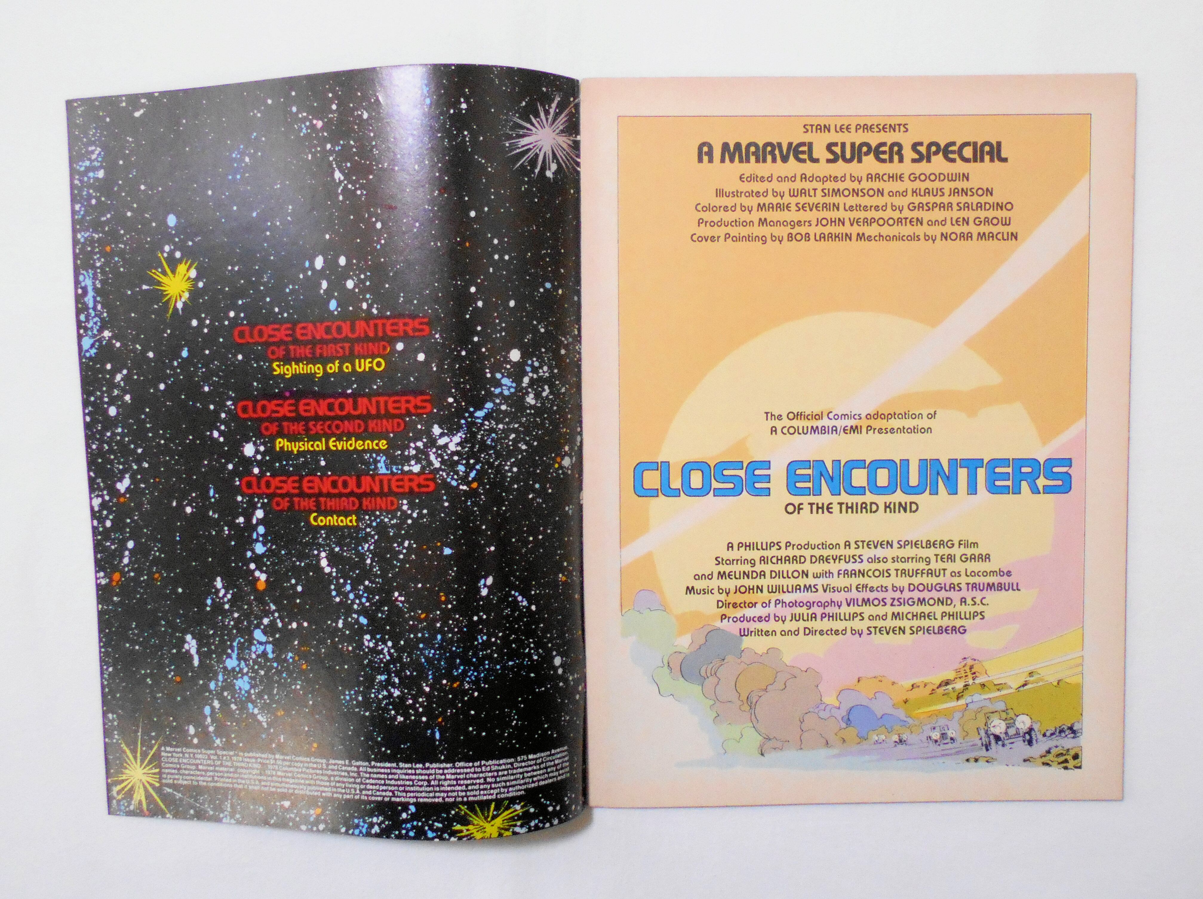 【未知との遭遇 CLOSE ENCOUNTERS OF THE THIRD KIND - A MARVEL SUPER SPECIAL ...