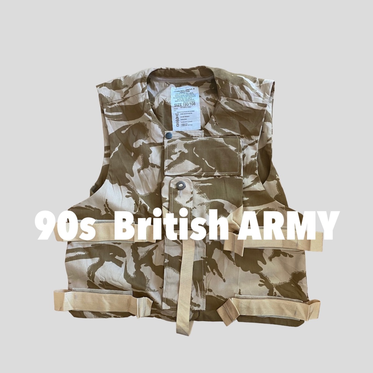 【XL】90s " British ARMY " body armour desert dpm | 古着屋 mon Trésor【モントレゾー】