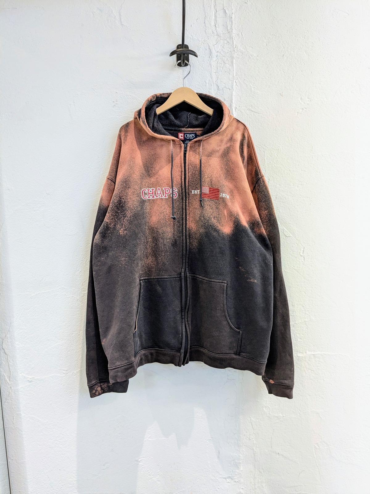3XL Faded Over Sweat Zip Hoodie | tokiclothing